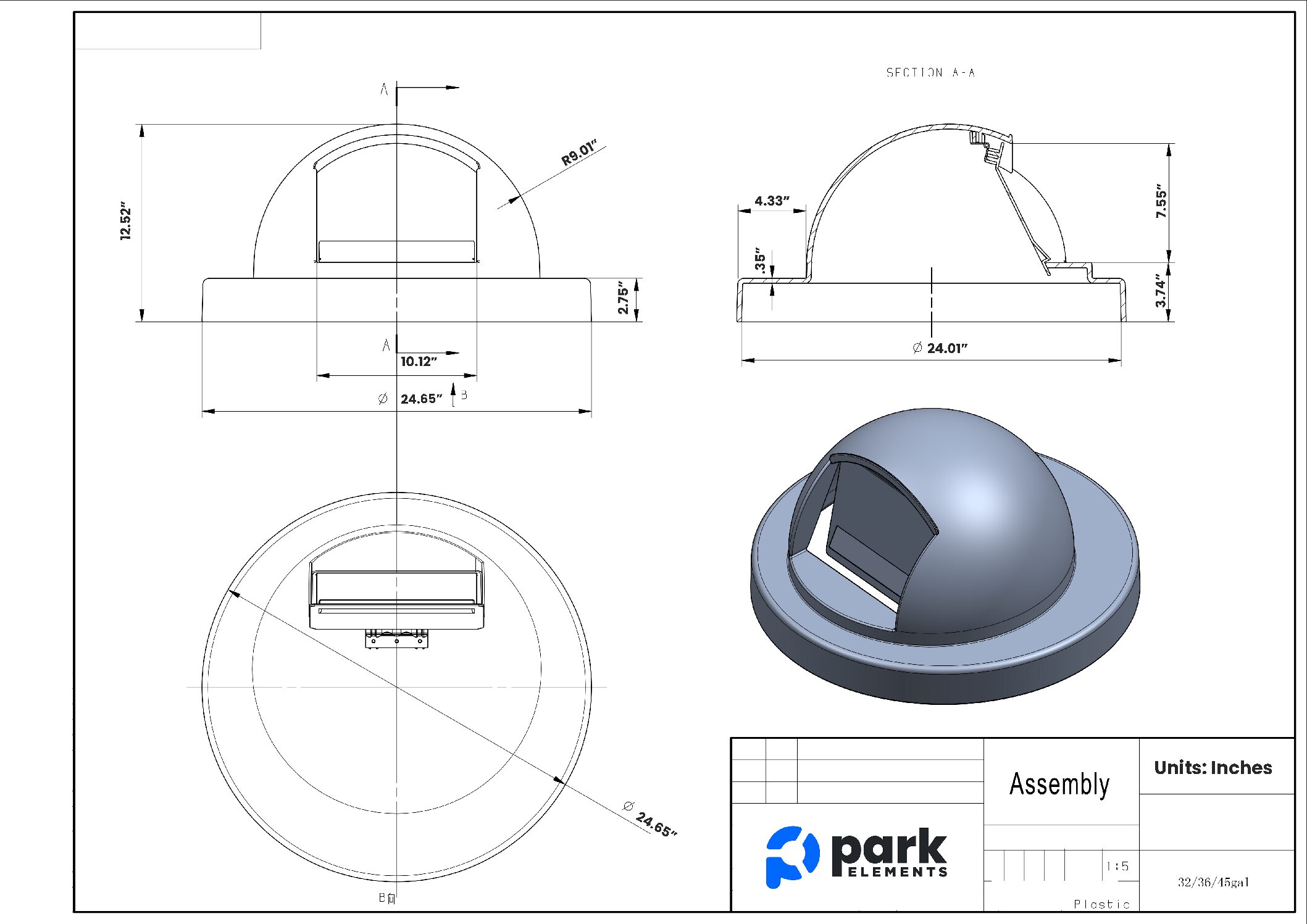 Dome lid Plastic – Park Elements